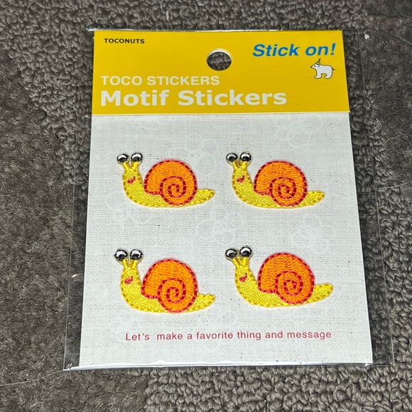 Toconuts | Design | Snail Embroidered Fabric Motif Stickers Toconuts ...